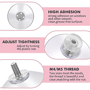 12PCS Screw Suction Cups Glass Suction Pads Clear PVC Plastic Sucker Pads Without Hook Round Threads Suction Cups with Knurled Nut Clear for Outdoor Kitchen Bathroom Window Mirror Daily Hanging(25MM)