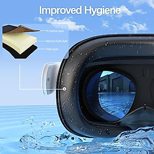 Face Cushion Pad for Meta Quest 2 VR Facial Interface Replacement PU Leather Foam for Oculus Quest 2 Vr Cover