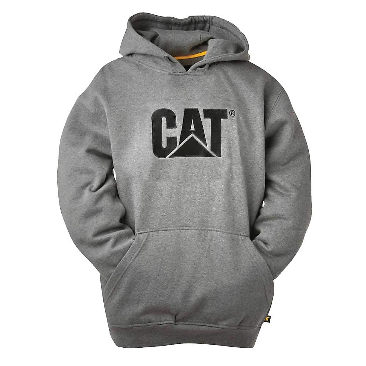 Caterpillar Men's Trademark Hoodies with Embroidered CAT Front Logo, S3 Cord Management System and Pouch Pocket, Dark Heather Grey, Medium