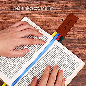 Bible Bookmark, 2 Pcs Personalized Leather Bookmark with Text, with Colorful Ribbons Bookmark for Books (2)
