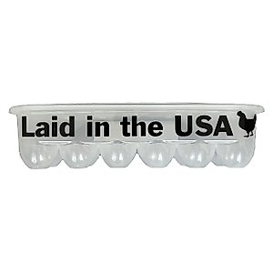 Plastic Egg Storage Containers with Lids and Custom Messages designed to make you smile! Great Gift! (Laid in the USA)