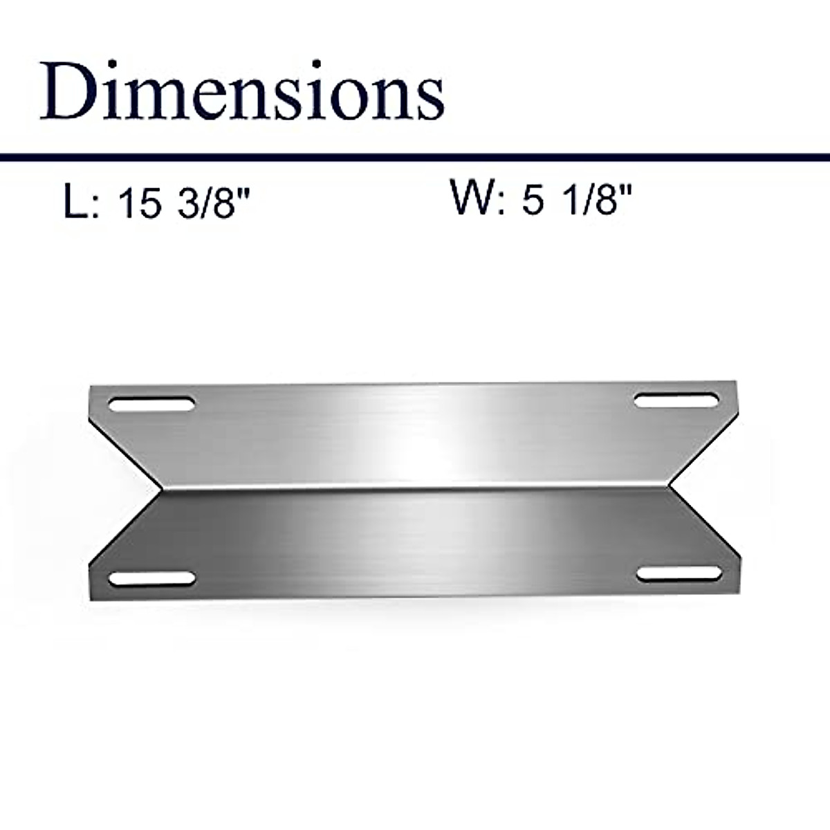 Boloda BBQ Gas Grill Replacement Parts, Stainless Steel Heat Plate Shield Burner Cover Heat Tent for Nexgrill 720-0439, 720-0582B, Kirkland 720-0439, Members Mark 720-0582B, 15-3/8" x 5 1/8"