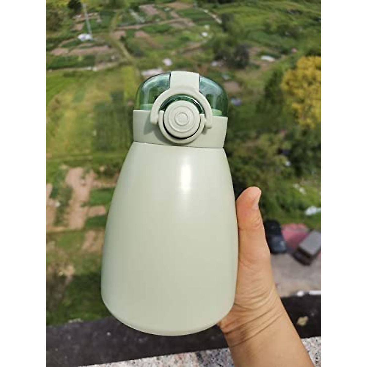 MOMEITU Kawaii Water Bottle Stainless Steel Water Bottle Cute 3D Sticker Insulated Water Bottle Cute Drug Water Bottle(500ML,green)