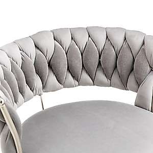 Keainvren Velvet Wave Hollow Barstools Set of 2, Modern Adjustable Swivel Bar Height Chairs Counter Stools with Back for Home Bar Kitchen Island Dining Rooms