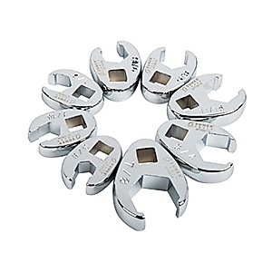 Sunex 9708 3/8-Inch Drive Fractional Crowfoot Flare Nut Wrench Set, 3/8-Inch - 7/8-Inch, Fully Polished, 8-Piece