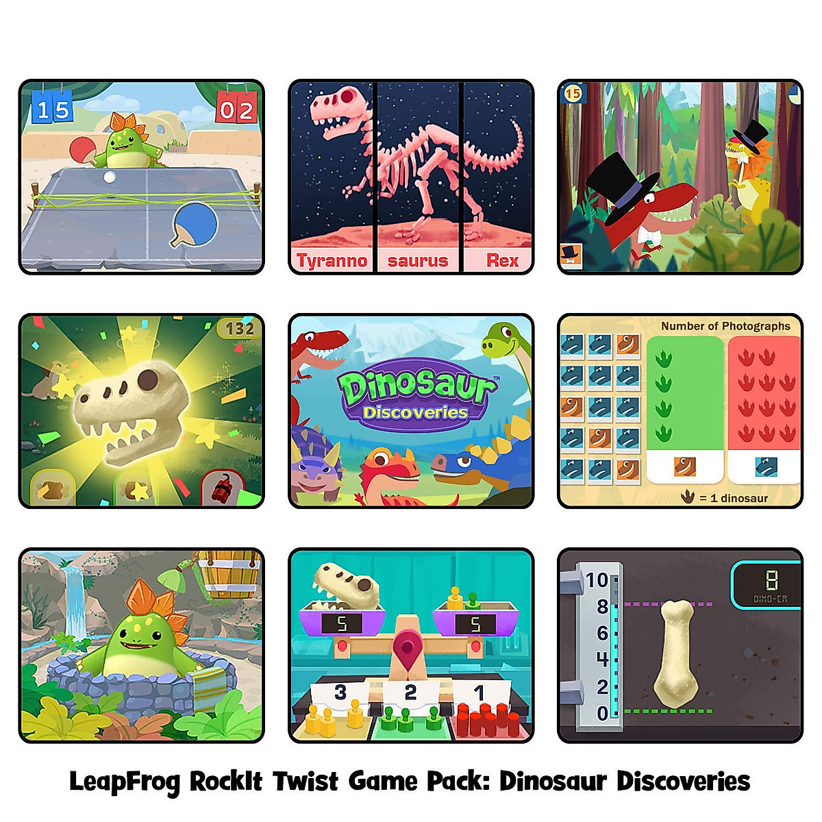 LeapFrog Rockit Twist Handheld Learning Game System, Green and 2-Game Pack: Cookie's Sweet Treats and Dinosaur Discoveries
