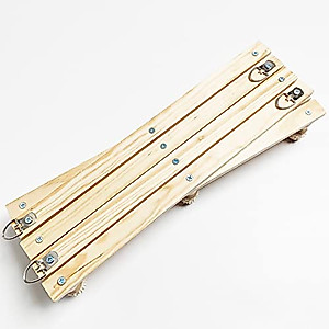 AITUFIY Expandable Coat Rack Hanger Wooden Accordion Wall Mounted Retro Wood Hat Rack 14 Pegs Hooks Hang Mugs,Caps,Leash,Towel,Belt,Scarf,Bag (Large Size) Natural Pine