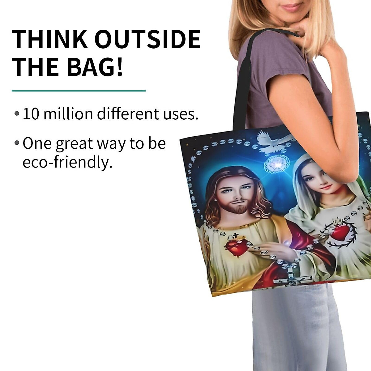 Our Lady of Guadalupe Virgin Mary tote bag shopping bag shoulder bag shoulder bag shopping, work, groceries, gym