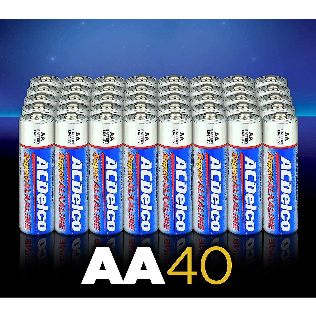 ACDelco 40-Count AA Batteries, Blue & ltraMAX 20-Count AAA Batteries, Alkaline Battery with Advanced Technology, 10-Year Shelf Life, Recloseable Packaging