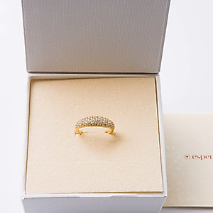 espere Pave Dome Ring | Pavé Zirconia Thin Dôme Ring | Gold Dome Band Ring | Pave Chunky Statement Ring [Size 7]