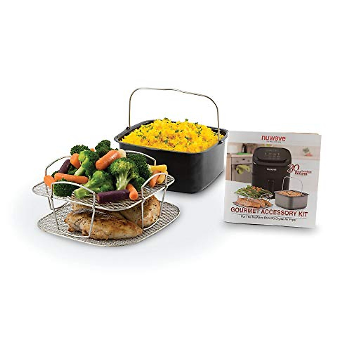 Nuwave PAN & Reversible 6QT BRIO 6 QT Air Fryer Accessories (Baking Pan + Rack)