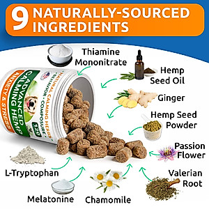 Advanced Calming Hemp Treats for Dogs - Hemp Oil + Melatonin - Anxiety Relief - Separation Aid - Stress Relief During Fireworks, Storms, Thunder - Aggressive Behavior, Barking - 240 Chews (2pack)