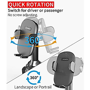 APPS2Car Solid Cup Holder Phone Mount for Car Truck with Quick Extension Long Arm Fast Swivel Adjustable Height 360 Rotatable, Low Profile Universal Mobile Mount Compatible with All Cell Phone iPhone