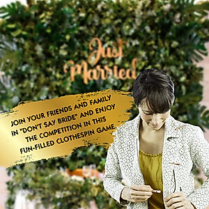 Don't Say Baby Sign, Baby Shower Clothespin Game, Includes a 8x11 Standing Sign and 50 Mini Natural Clothespins - BIG002