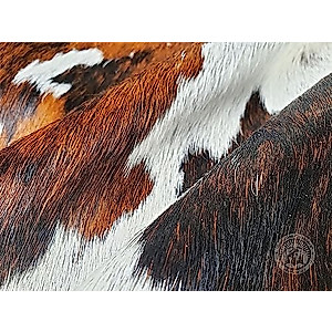 Genuine Tricolor Cowhide Rug 6 x 6-7 ft. 180 x 220 cm