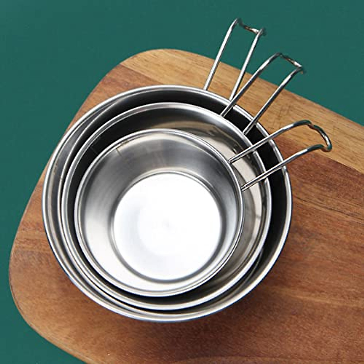 Stainless Steel Shot Cups Glass: Drinking Vessel Metal Shooters with Foldable Handle 3Pcs Portable Outdoor Wine Cup Coffee Cup with Leather Case for Whiskey Tequila Liquor Barware