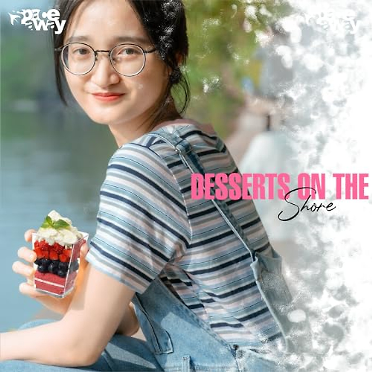 Space Away 50Pack 5oz Dessert Cups Square Parfait Cups with Lids Dessert Bowls Clear Dessert Cups with Lids & 50 Spoons for Parties & Events Mini Dessert Cups Appetizers Pudding Fruit Ice Cream Cups