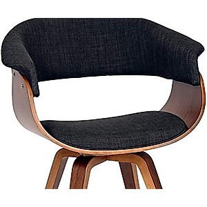Armen Living Summer Chair in Charcoal Fabric and Walnut Wood Finish, 31" x 25" x 22"