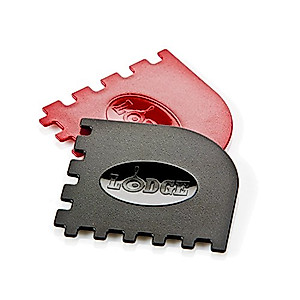 6.25" Burger Press & SCRAPERGPK Durable Grill Pan Scrapers, Red and Black, 2-Pack