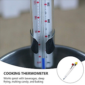 YARDWE Candy T- hermometer Syrup Jam Jelly Deep Fry Sugar Glass Temperature Monitor with Hanging Hook Pot Clip for Kitchen Food Cooking