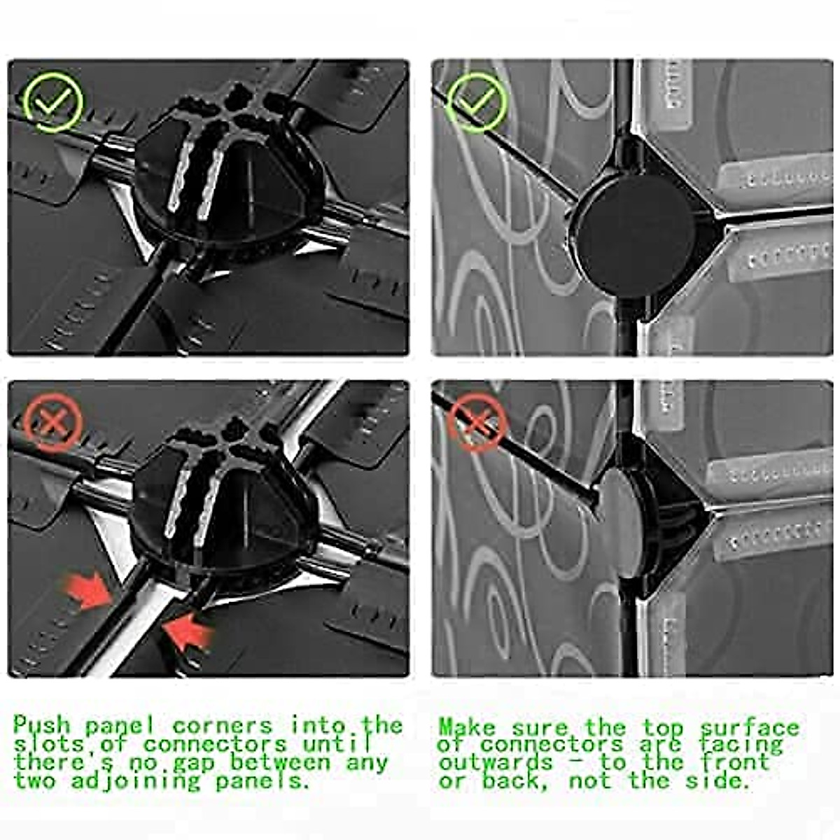 PETIT MANON Wire Cube Connectors - 24 PCS Wire Grid Cube Plastic Connectors for Wire Storage Cubes/Modular Closet/Wire Shelving