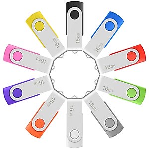 Vibrant 10-Pack of Enfain 8GB USB 2.0 Multicolor Thumb Drives - Perfect for Sharing Photos and Videos with Family and Friends (10 Assorted Colors)