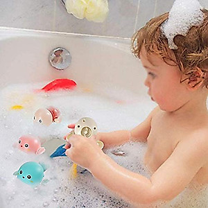Baby Bath Toys for Toddlers 1-3 Cute Swimming Turtle and Dolphin Bath Toys Wind Up Baby Bathtub Toys for Baby Boys and Girls for Ages 6 Months & up 4 Pack