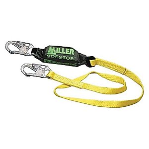 Shock Absorbing Lanyard, 4 ft, 310 lb. Weight Capacity, Yellow