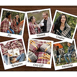 Chanasya Farmhouse Pattern Plaid Throw Blanket Lightweight Knit Textured Woven Decorative Blanket for Couch Bed Living Room Blanket with Tassels Fringed Throw Blanket (50x65 Inches) Black