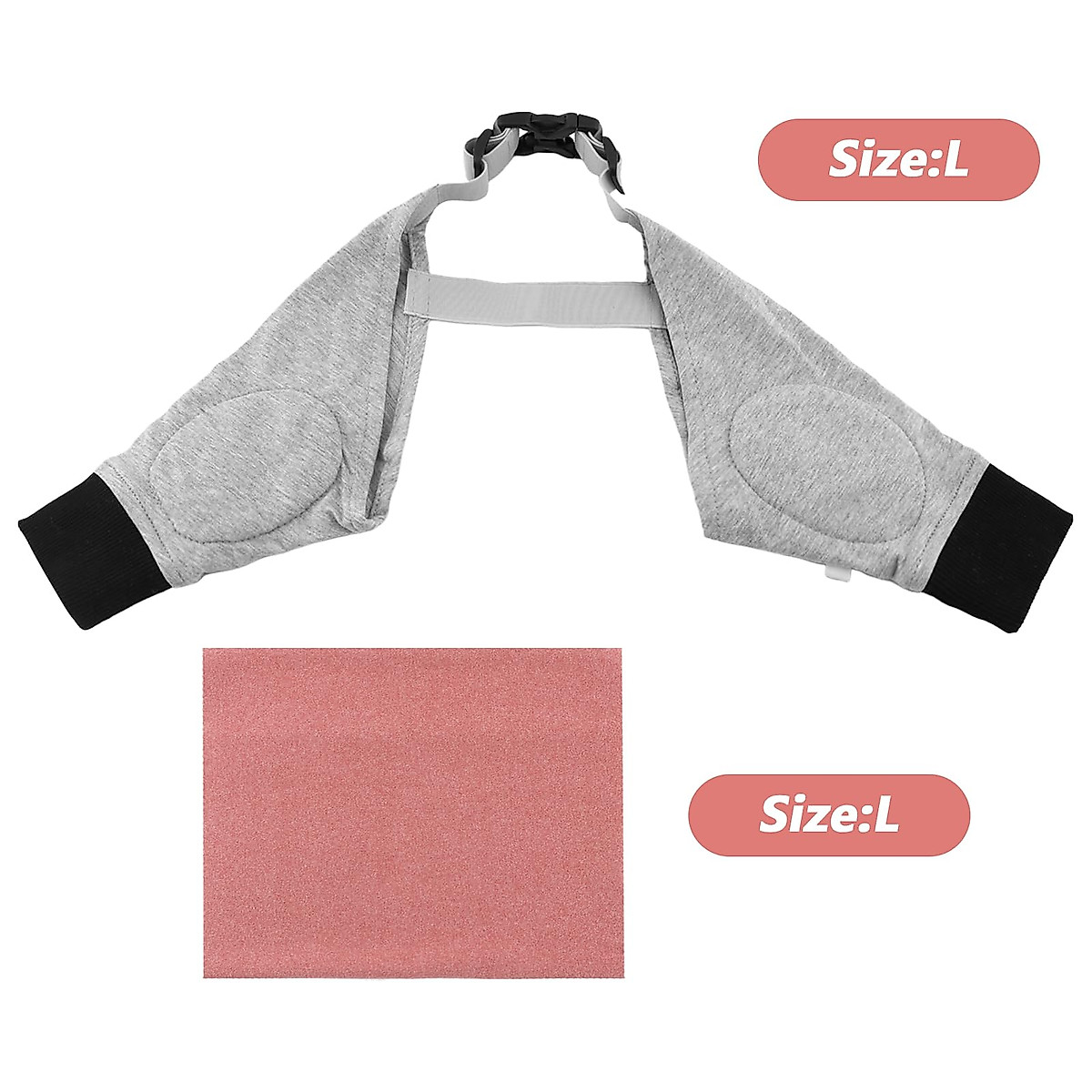 Jaeskeclip Dog Leg Wound Protector, Dog Surgery Recovery Sleeve, 1 Pc Dog Elbow Brace with Dog Earmuff, Pet Elbow Brace Protector for Preventing Injuries and Sprains, Elbow Shoulder Support(Size:L)