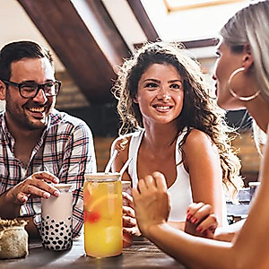 Glass Cups with Bamboo Lids and Straws 4pcs Set,16oz Wide Mouth Drinking Mason Glass Tumbler,Reusable Beer Cans Glasses,Iced Coffee Glass, Juice Boba Cup, Pearl Glass,Milk Cup -wih 2 Brushes