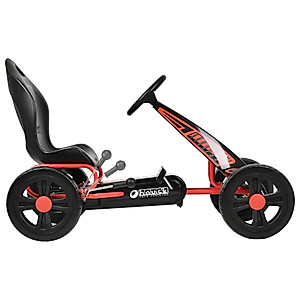 Hauck Hurricane Racing Go Kart w/ Low Profile Rubber Tires & Handbrake for Rear Wheels - Ride On Toy designed for Kids Ages 4-10 years