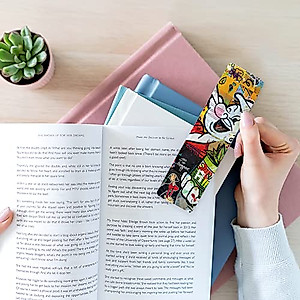 Bookmarks Ruler Metal Popeye Bookography Collage Measure Tassels Bookworm for Book Gift Reading Markers Christmas Ornament Bibliophile Bookmark