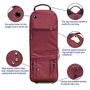 Healvaluefit Oxygen Tank Backpack O2 Cylinder Carrying Holder Bag for Tank D/M-15, JD/M-22 (Red)