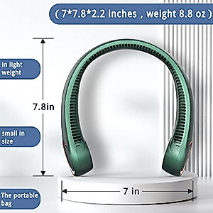 Neck Fan, Portable Bladeless Fan, 4000mAh Battery Operated Personal Fan, Leafless, Rechargeable, Headphone Design, 3 Speeds, Ultra Quiet Wearable Hands Free Fan for Women Men Kids