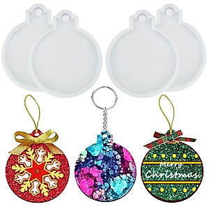 Earring Set Mould Silicone Mould Christmas Ornament Round Pendant Mould Soap Molds Silicone Set (Black, One Size)