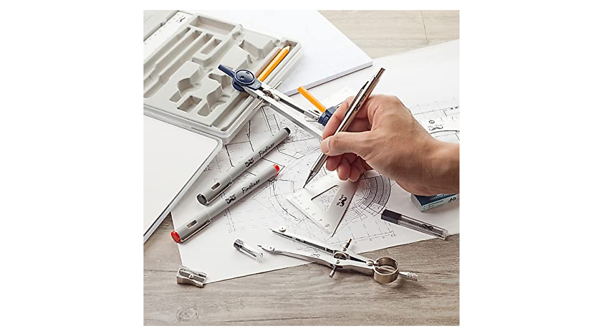 Mr. Pen Professional Geometry Set - 15-Piece Drawing & Drafting Kit