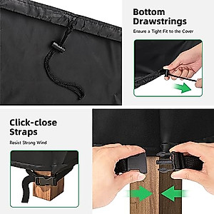 MR. COVER Outdoor Chair Covers, Patio Furniture Covers Waterproof & UV-Protection, Fits up to 32W x 37D x 36H Inches, with Air Vent and Handles, Black, 2 Pack