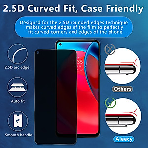 (2+2pack)Compatible for Moto G Stylus 5G 2021 Privacy Screen Protector(2 Pack) and 2 Pack Tempered Glass Camera Lens Protector,Precise Cutout,Bubble Free,easy installation,9H Hardness HD,Tempered