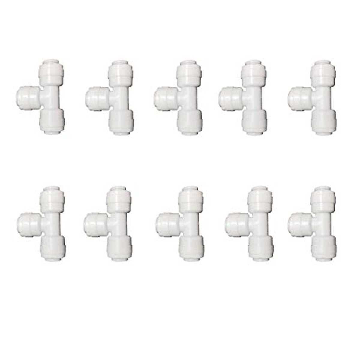 Malida 1/4" Tee 3 Way Tube Quick Connect Push Fit RO Water Reverse Osmosis System set of 10