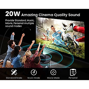 ETOE 1080P Smart Projector, Video Projector with Android TV 10.0, Auto Focus, Auto Keystone, Dual 10W Speakers, Netflix-Certified, Chromecast, WiFi Bluetooth, 4K Supported Projector with Carrying Case