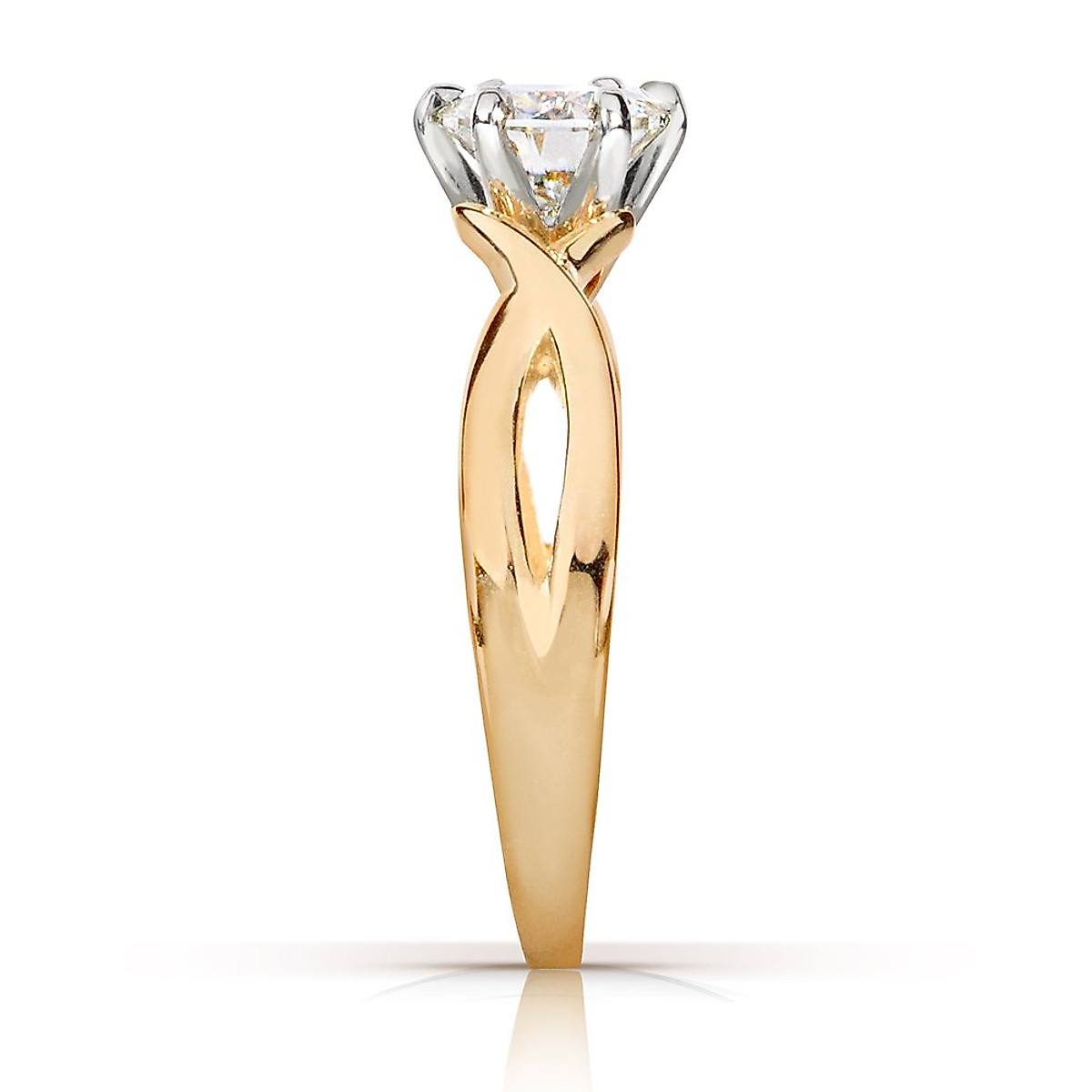 Kobelli Forever One (D-F) Moissanite Solitaire Engagement Ring 1 CTW 14k Yellow Gold, Size 5.5
