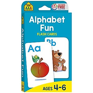 School Zone - Alphabet Fun Flash Cards - Ages 4 to 6, Preschool to Kindergarten, ABCs, Uppercase and Lowercase Letters, Spelling, and More