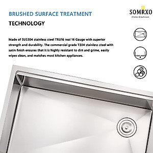 33 Inch Stainless Steel Farmhouse Sink-SOMRXO 30"×22" Flat Apron Front Farmhouse Kitchen Sink Workstation Ledge 16 Gauge SUS304 Stainless Steel Kitchen Sink Offset Drain Single Bowl Kitchen Sink