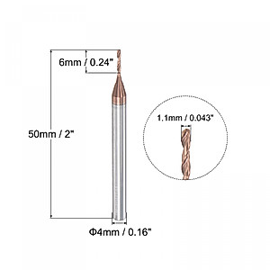 uxcell Twist Drill Bit, 1.25mm Diameter 4mm Shank Titanium Coated Tungsten Carbide Short Length Drill Bit Straight Shank for Stainless Steel Alloy Steel