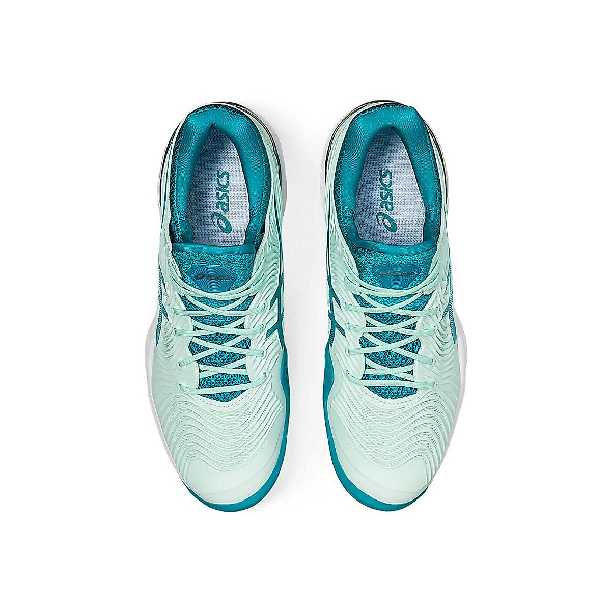 ASICS Women's Court FlyteFoam 2 Tennis Shoes, 8.5, BIO Mint/Lagoon