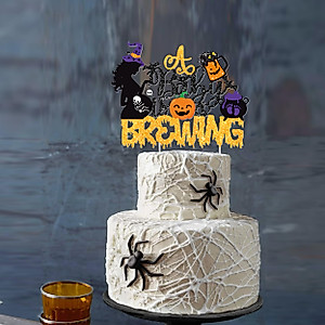 Halloween A Baby is Brewing Cake Topper Halloween Baby Shower Decoration Baby Brew Halloween Party Cake Topper Decoration for Halloween Theme Newborn Gender Reveal Party Supplies