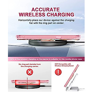 Btscase for iPhone 12 Pro Max Case 6.7 Inch, Built-in Screen Protector with 360° Ring Holder Kickstand, Full Body Dual Layer Rugged Shockproof Protective Cover, Rose Gold