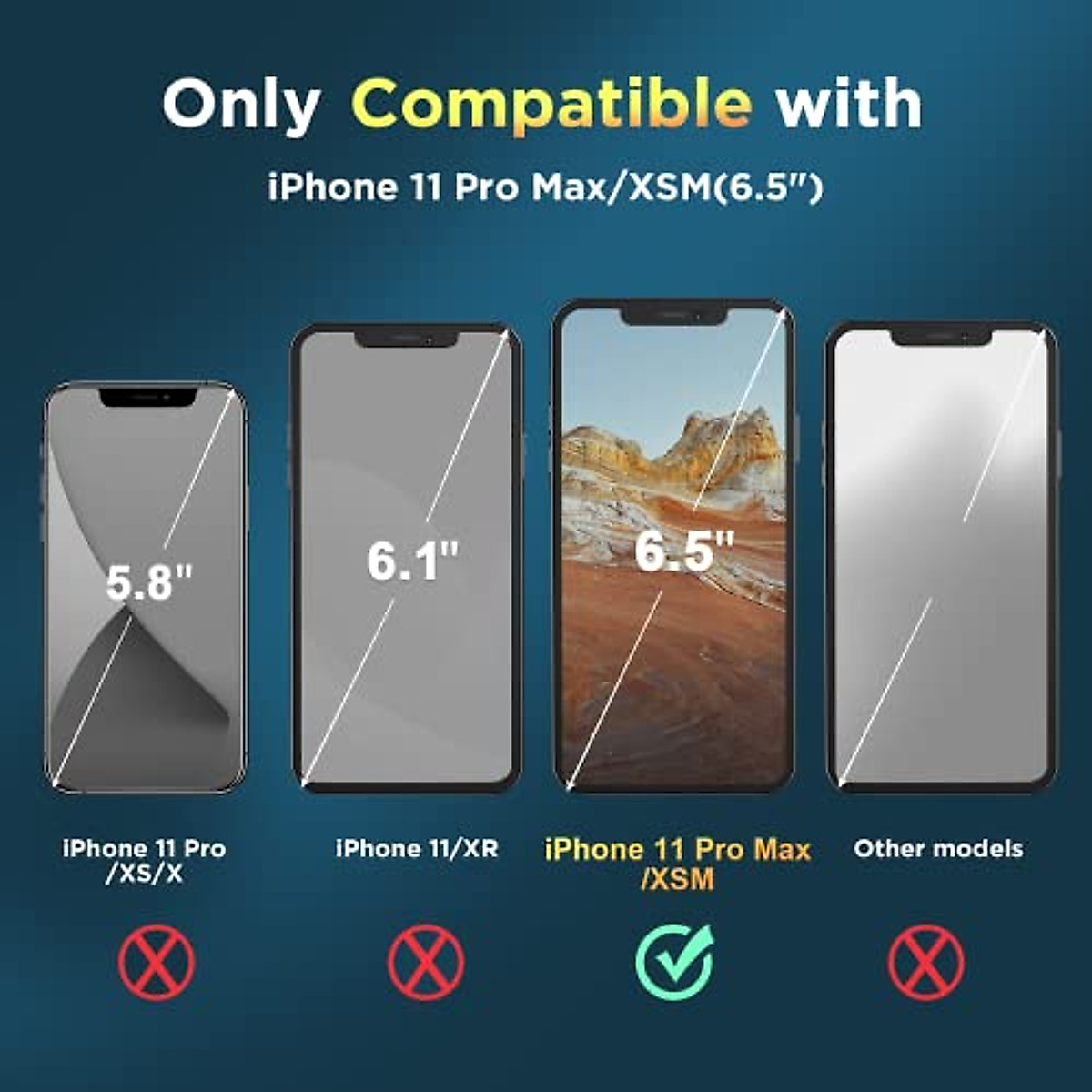 Invoibler 3 Pack Screen Protector Compatible with iPhone 11 Pro Max/iPhone Xs Max, iPhone 11 Pro Max/iPhone Xs Max Screen Protector Tempered Glass, 6.5 Inch [Anti-Scratch] [Bubble Free]