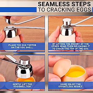 Stainless Steel Egg Cracker Tool - Egg Cracker Cutter Egg Opener Topper Cutter Egg Cracker Topper Egg Cutter Stainless Steel Kitchen Egg Topper Cutter Heavy Duty Cutter Egg Shell Cutter Tool Separator